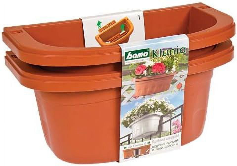 Adjustable Railing Planter, Double-Sided (Terra Cotta, 16 inches ...