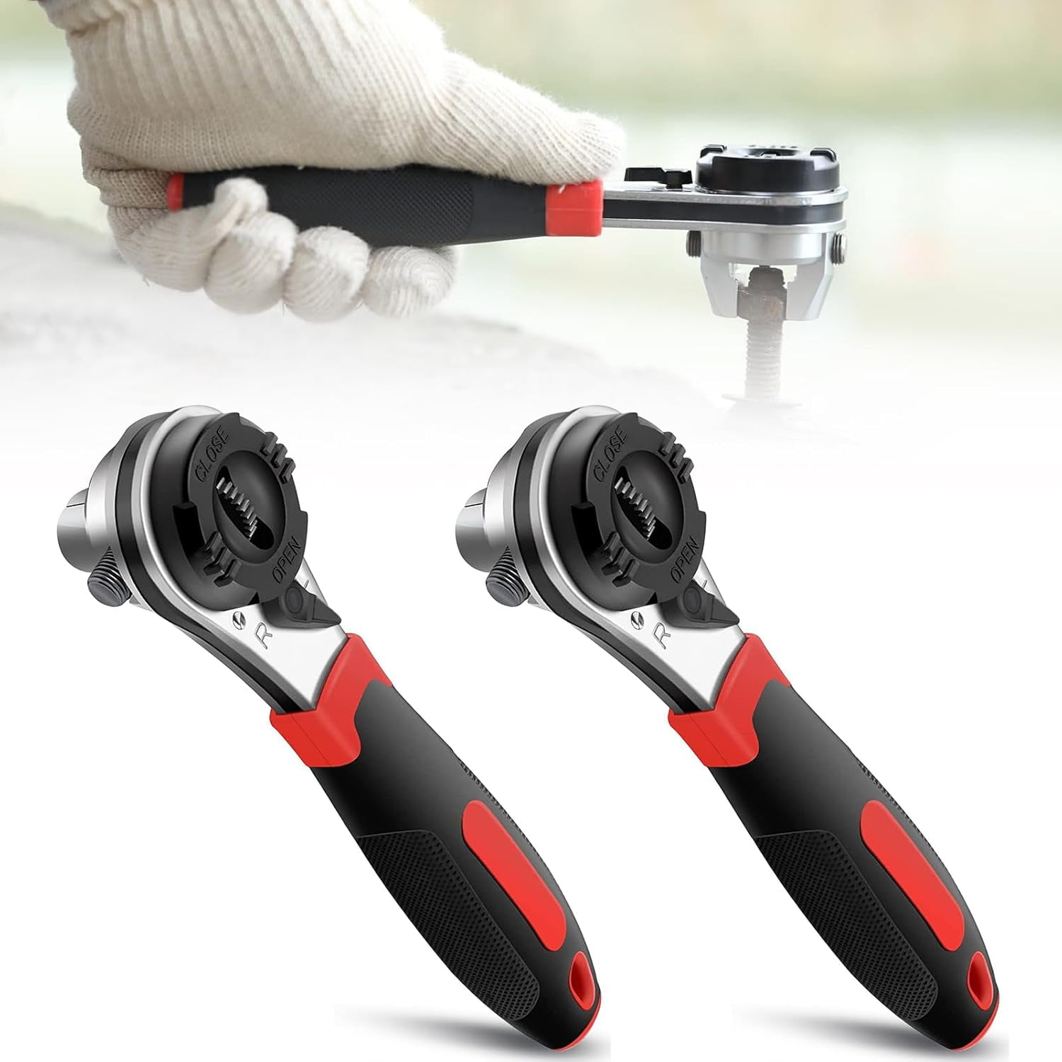 Adjustable Ratchet Wrench, Universal Adjustable Socket Wrench for 6 ...