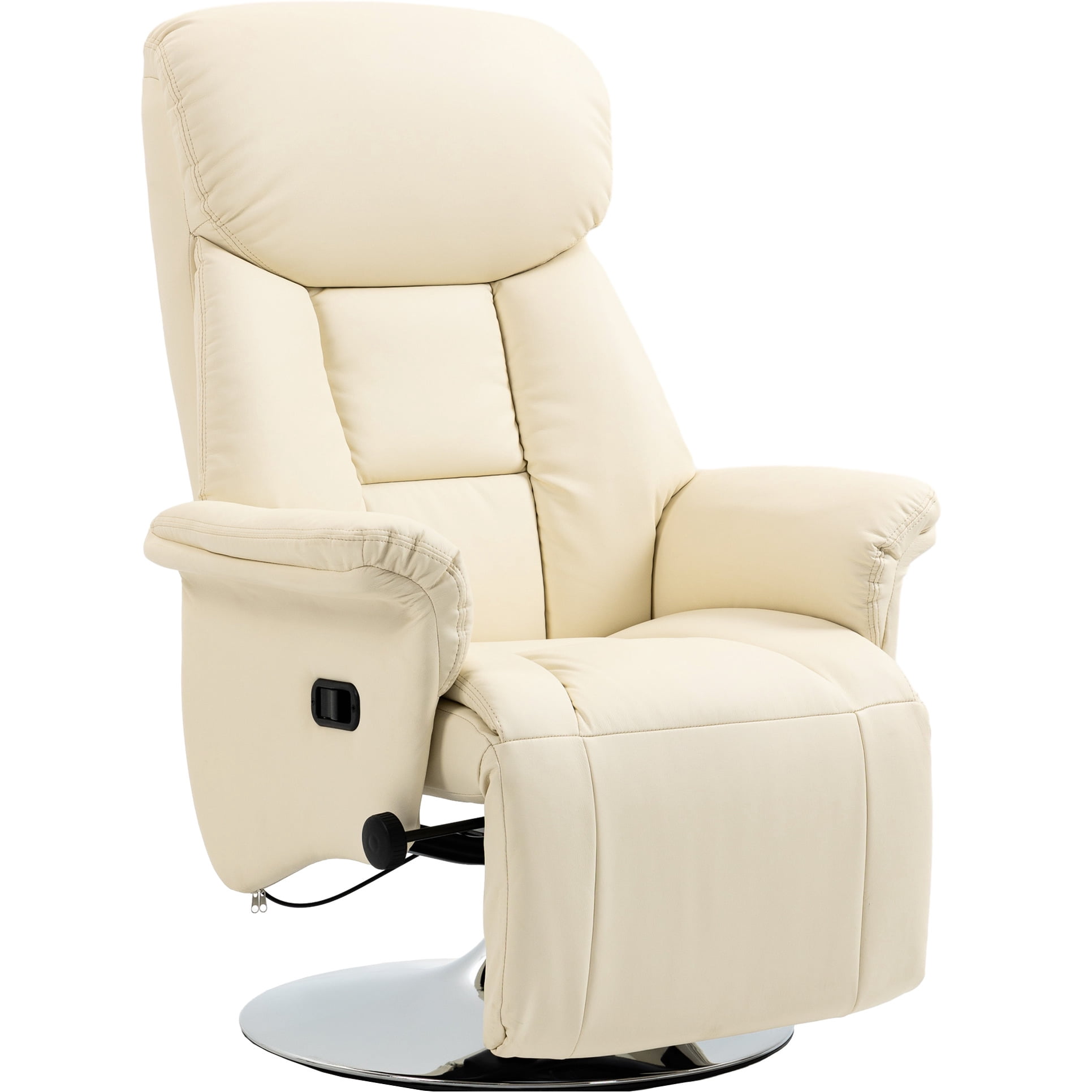 Adjustable Recliner Chair For Adults: Cream White, Pu Leather, 360 ...