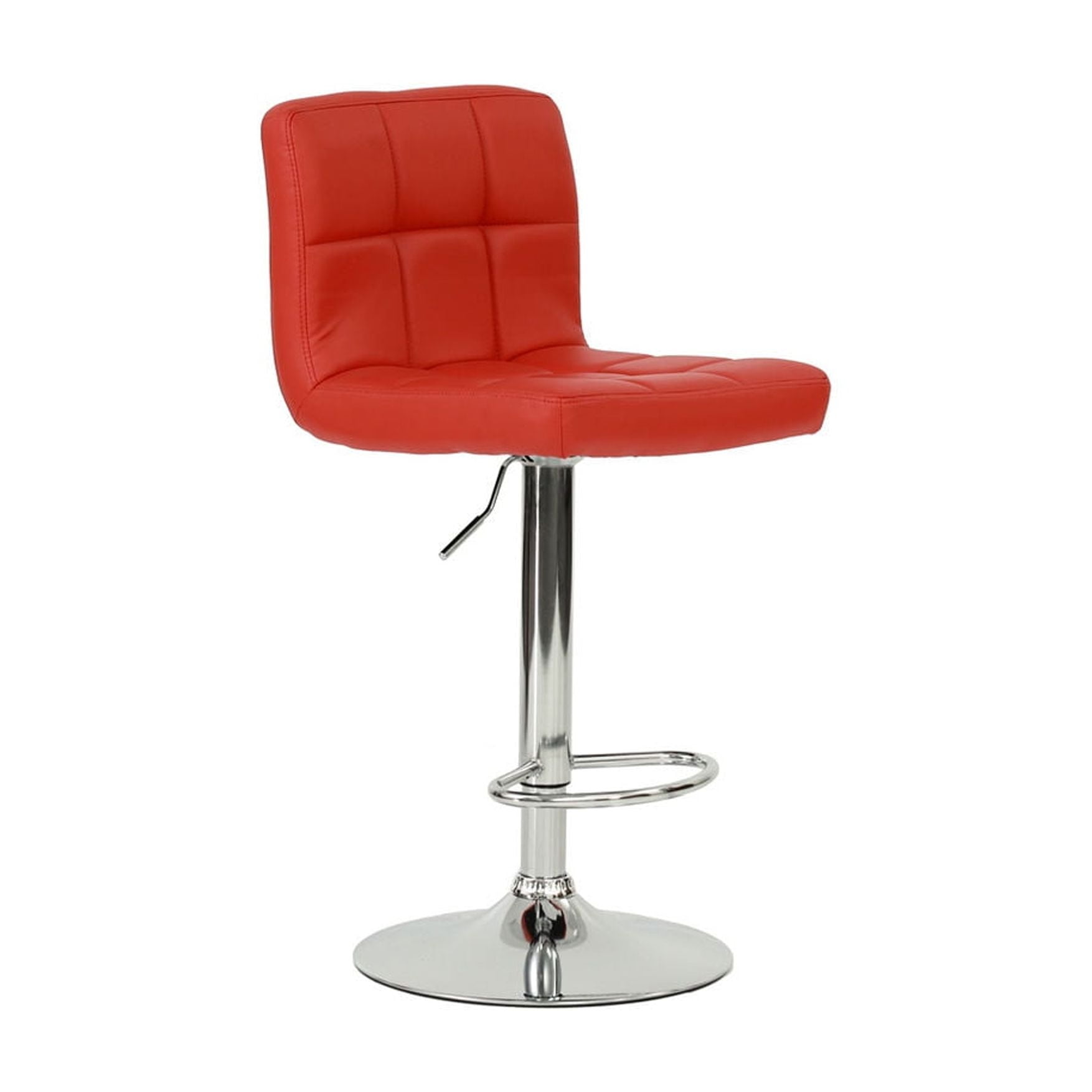 Adjustable Red Bar Stool with Chrome Frame - At Home Bars, Customizable ...