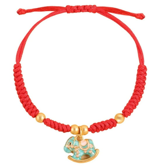 Adjustable Red String Bracelet with Alloy Horse Pendant for People Born ...