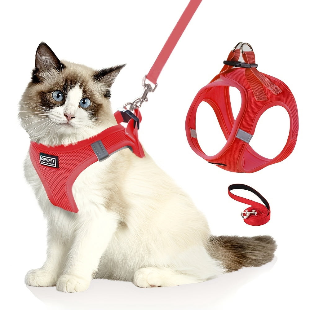 Adjustable Reflective Cat Harness - Soft Breathable Escape-Proof ...