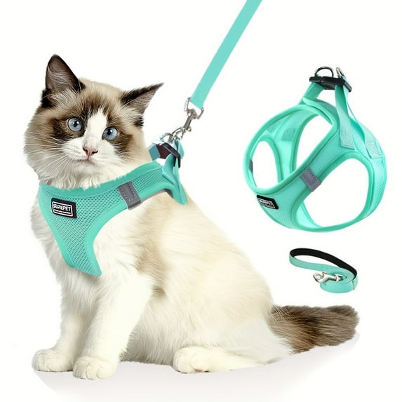 Adjustable Reflective Cat Harness - Soft Breathable Escape-Proof ...