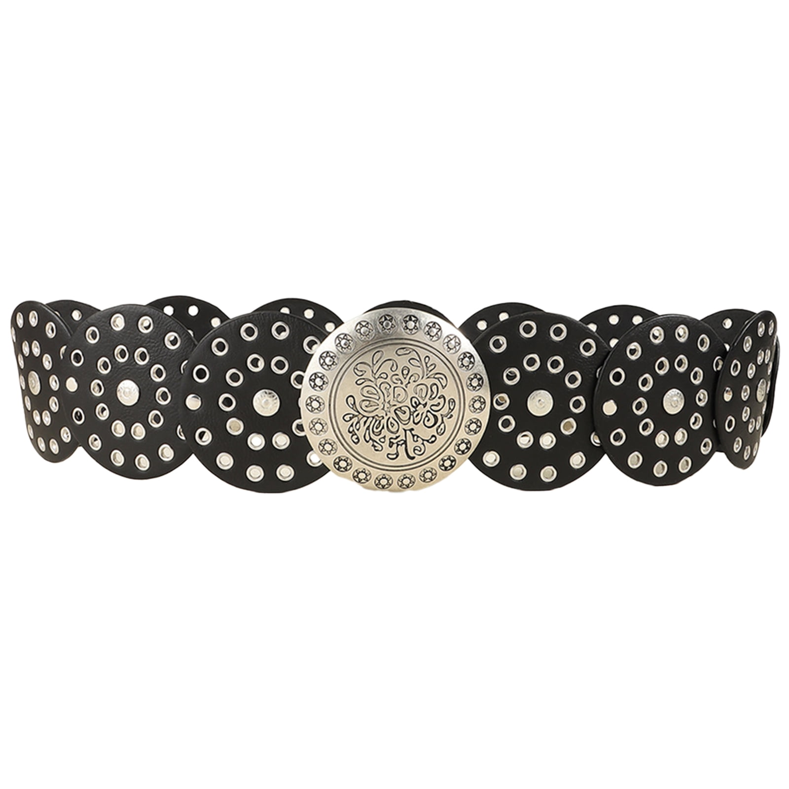 Adjustable Relief Round Buckle Belt Fashion Hollow Out Belt Teens Waist ...