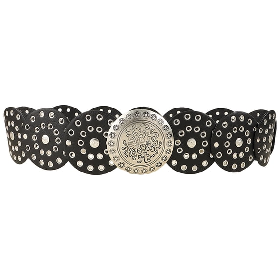 Adjustable Relief Round Buckle Belt Fashion Hollow Out Belt Teens Waist ...