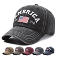 Adjustable Retro Baseball Hat Unisex American Flag Sun Protection ...