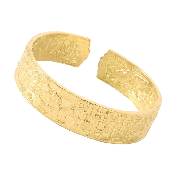 Adjustable Retro Brass Chinese Painting Cuff Bracelet Feature Riverside ...