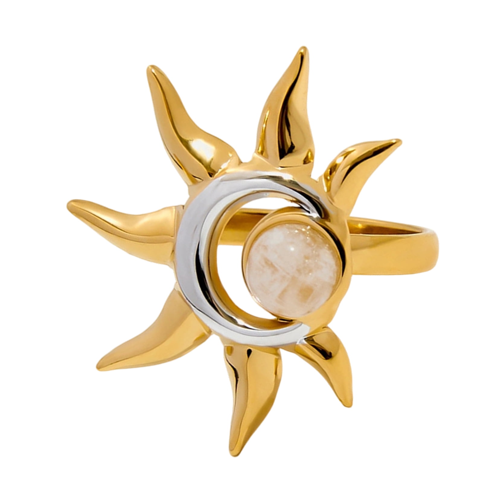 Adjustable Rings Opening Jewelry Geometric Sun and Moons Finger Rings ...