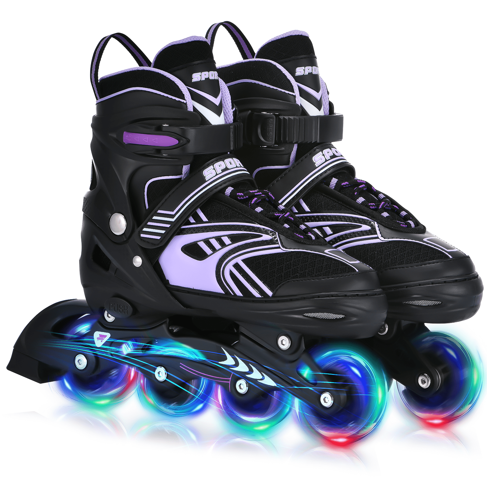 Adjustable Roller Skates with Light-Up Wheels for Girls Boys Toddler ...