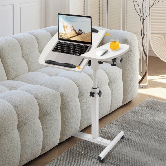 Adjustable Rolling Laptop Table, Adjustable Laptop Desk Stand Table ...