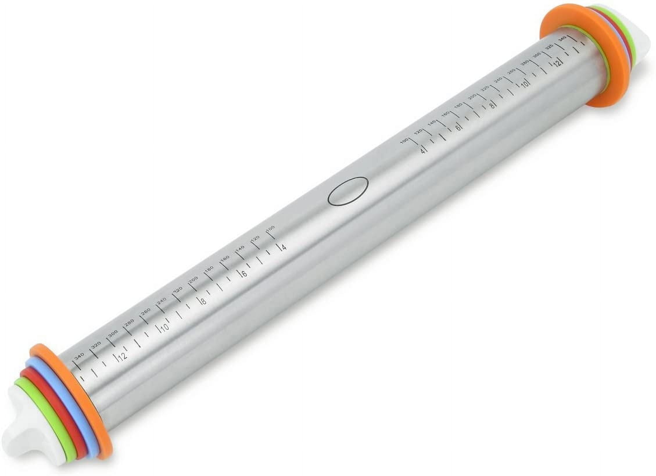 Adjustable Rolling Pin with Thickness Rings Guides - Non Stick - 17 ...