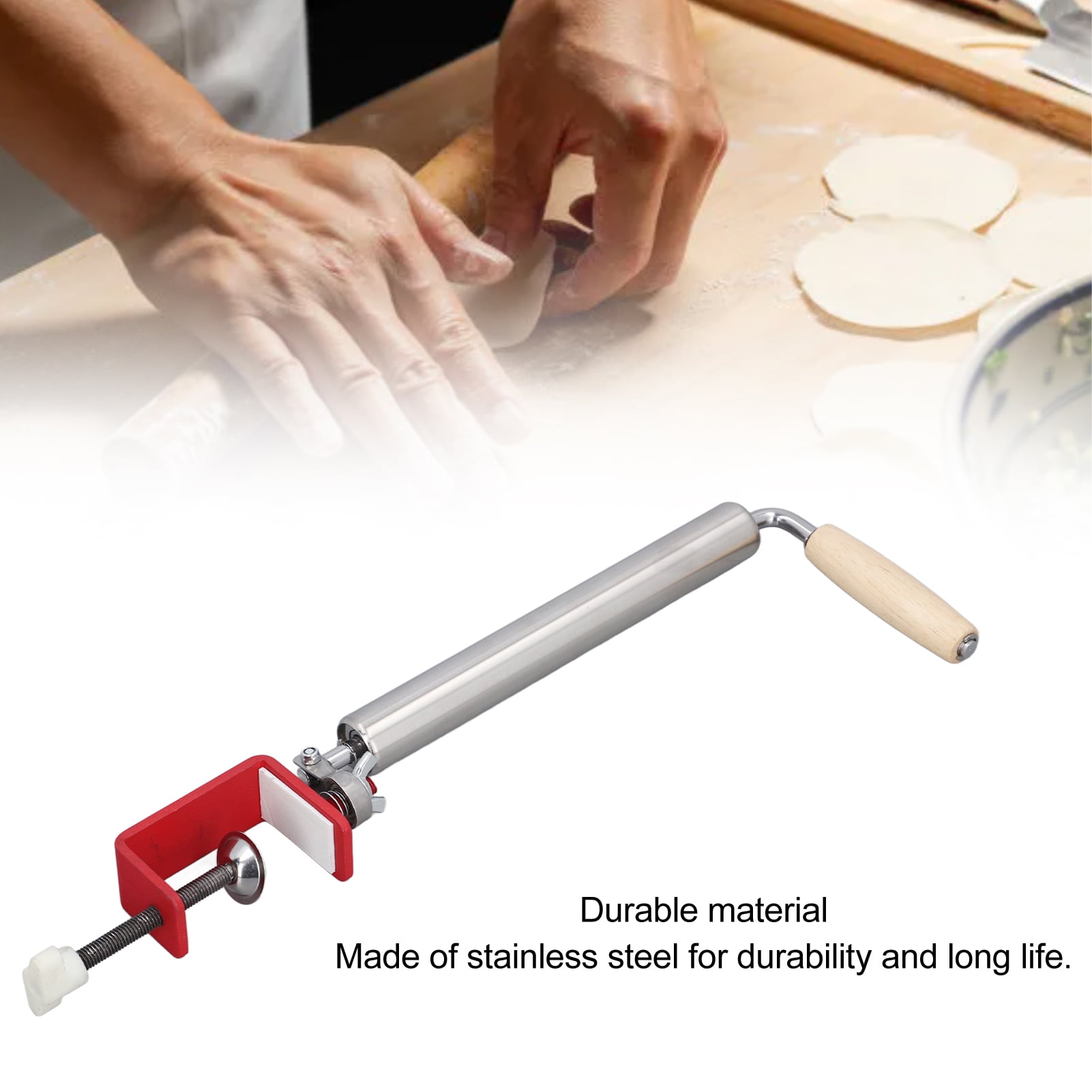 Adjustable Rolling Pin With Desk Clamp, Effortless Dough Prep For Pie ...
