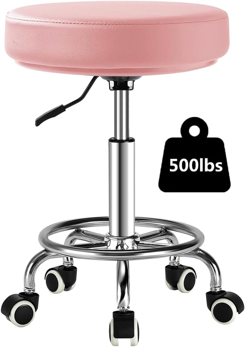 Adjustable Rolling Stool with Wheels Heavy Duty 500lb Round ...