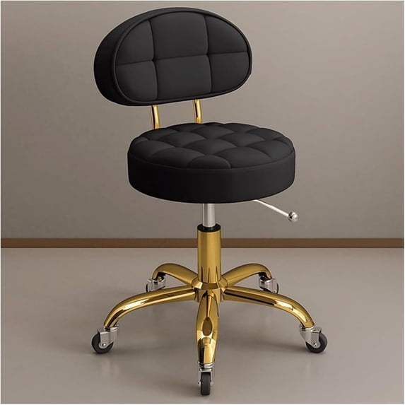 Adjustable Rolling Stool With Back Support - Ergonomic Hydraulic Swivel ...