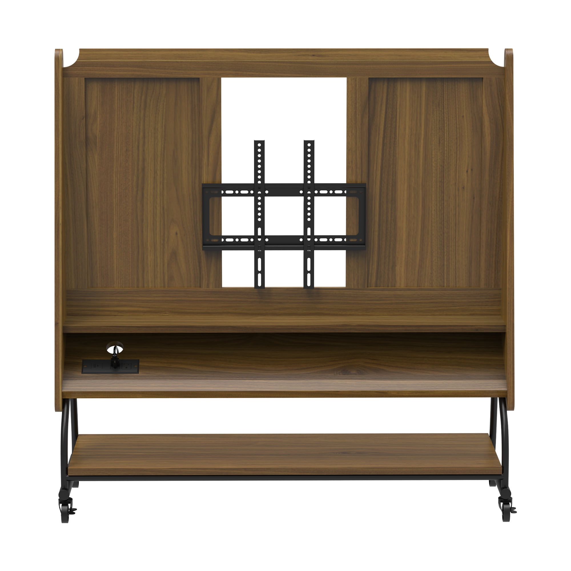 Adjustable Rolling TV Cart with Power Outlets for 32-50 Inch TV ...