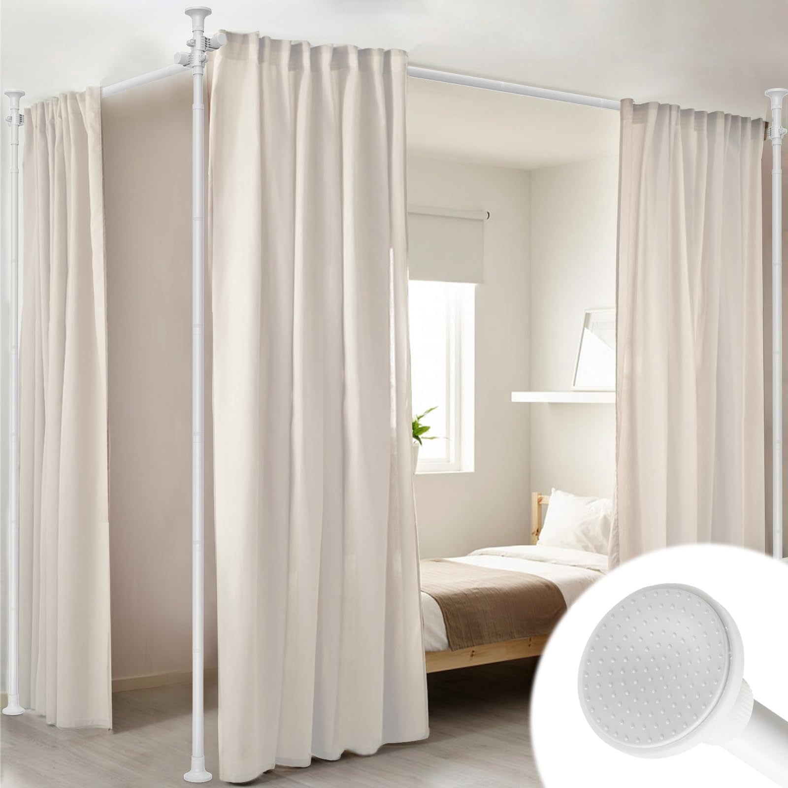 Adjustable Room Divider, Heavy Duty Floor to Ceiling Wall Divider, No ...