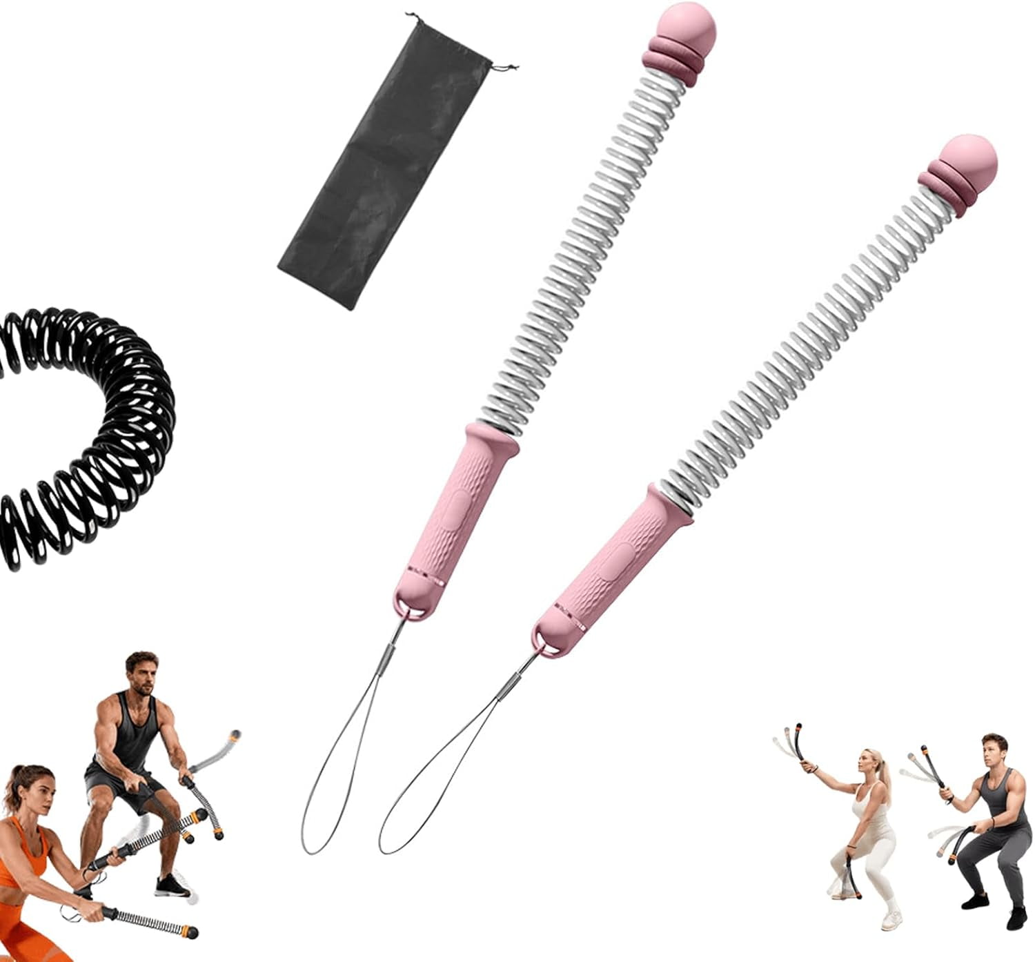 Adjustable Ropeless Battle Ropes Training, Heavy Duty Portable Cordless ...