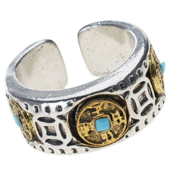 Adjustable Rotating Coin Rings With Traditional Wealth Motifs Stress ...