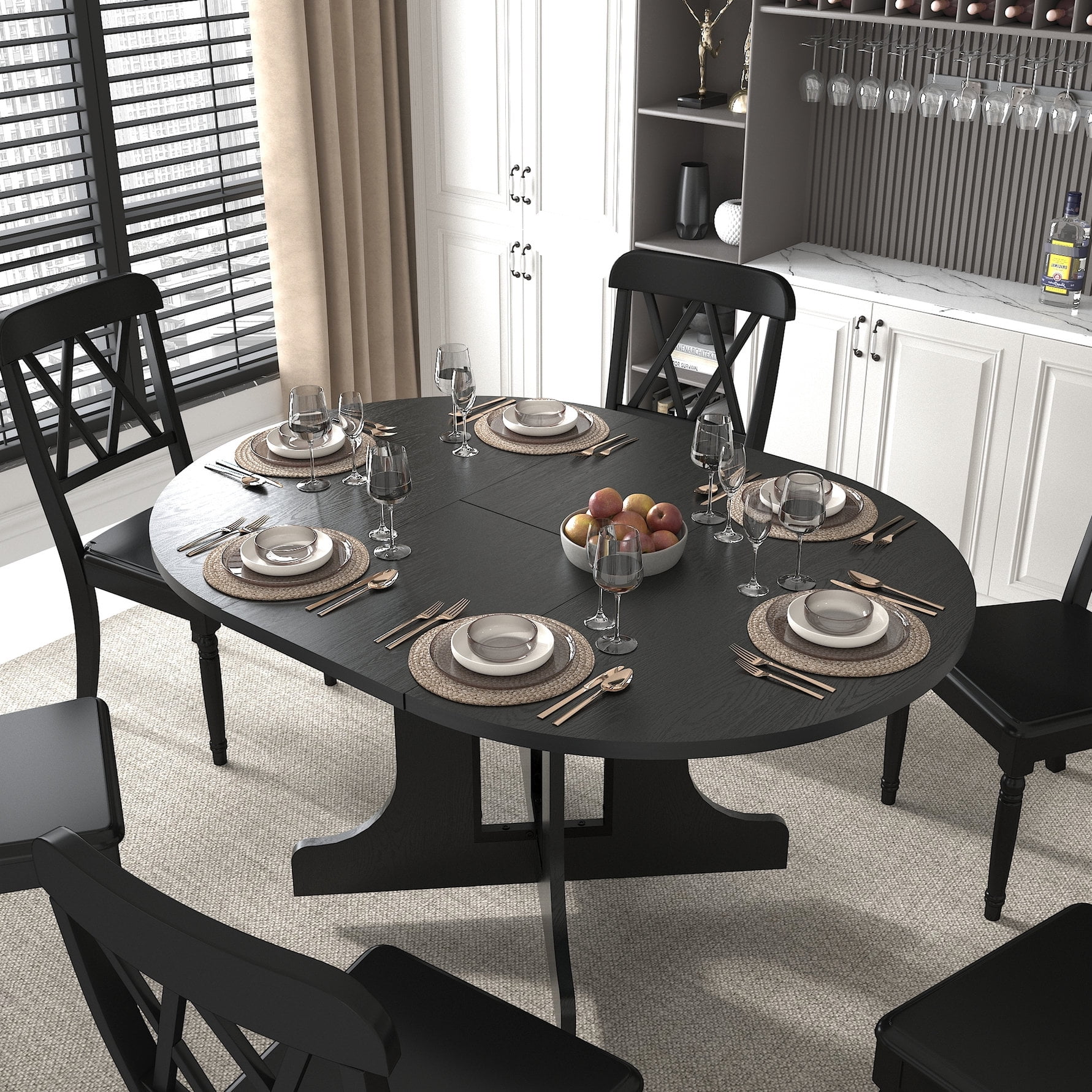 Adjustable Round Dining Table with Clear Install Instructions - Easy to ...