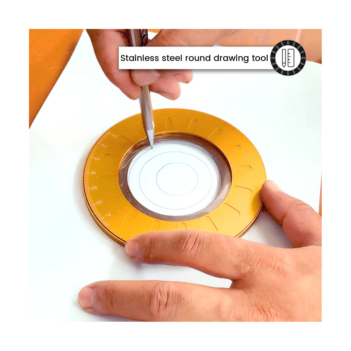 Adjustable Round Drawing Ruler 10mm to 77mm Rotatable Compass ...