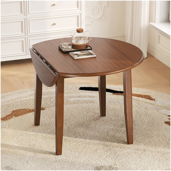 Adjustable Round Kitchen Table, Foldable Dining Table for Small ...