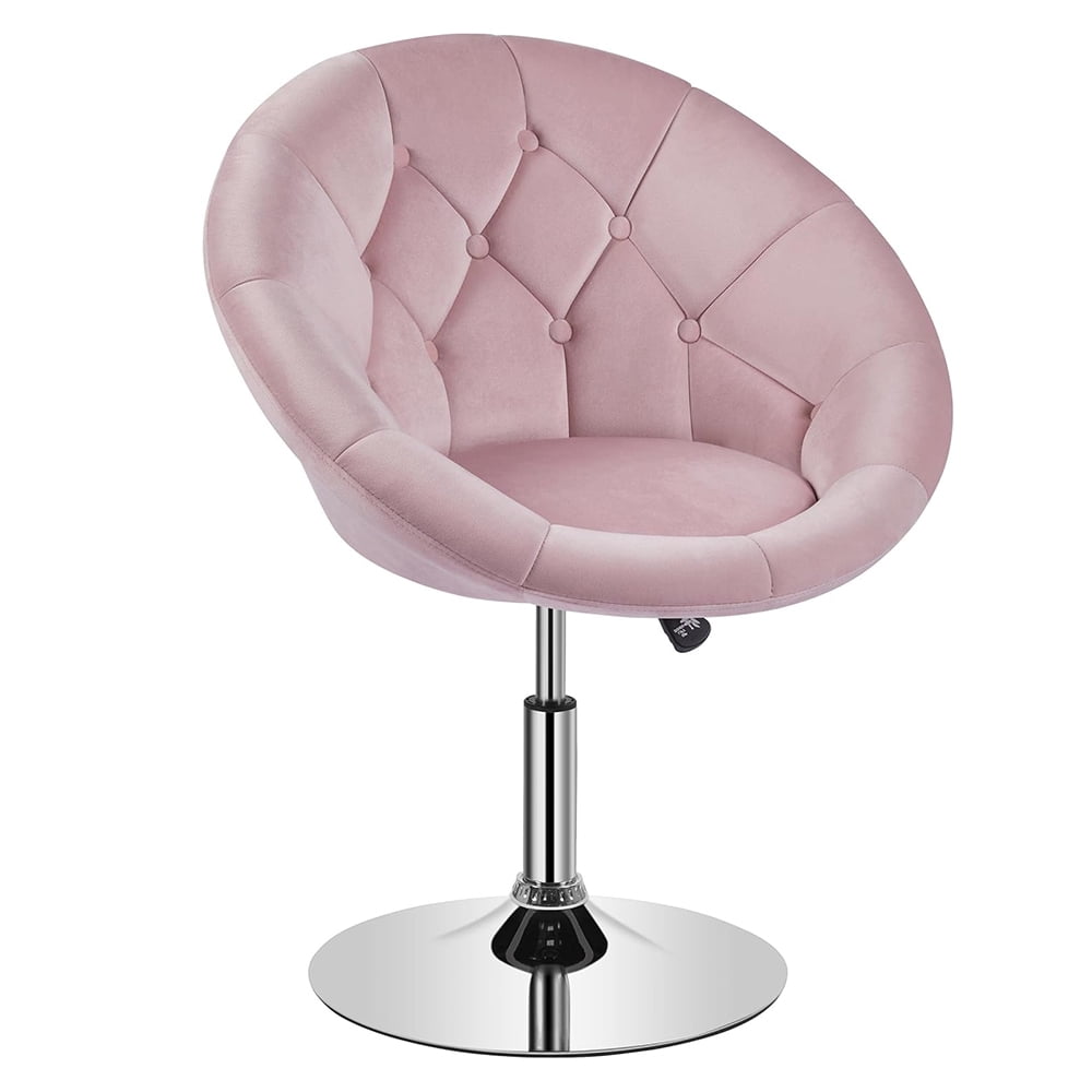 Adjustable Round Velvet Chair Tufted Back Swivel Stool Upholstered ...