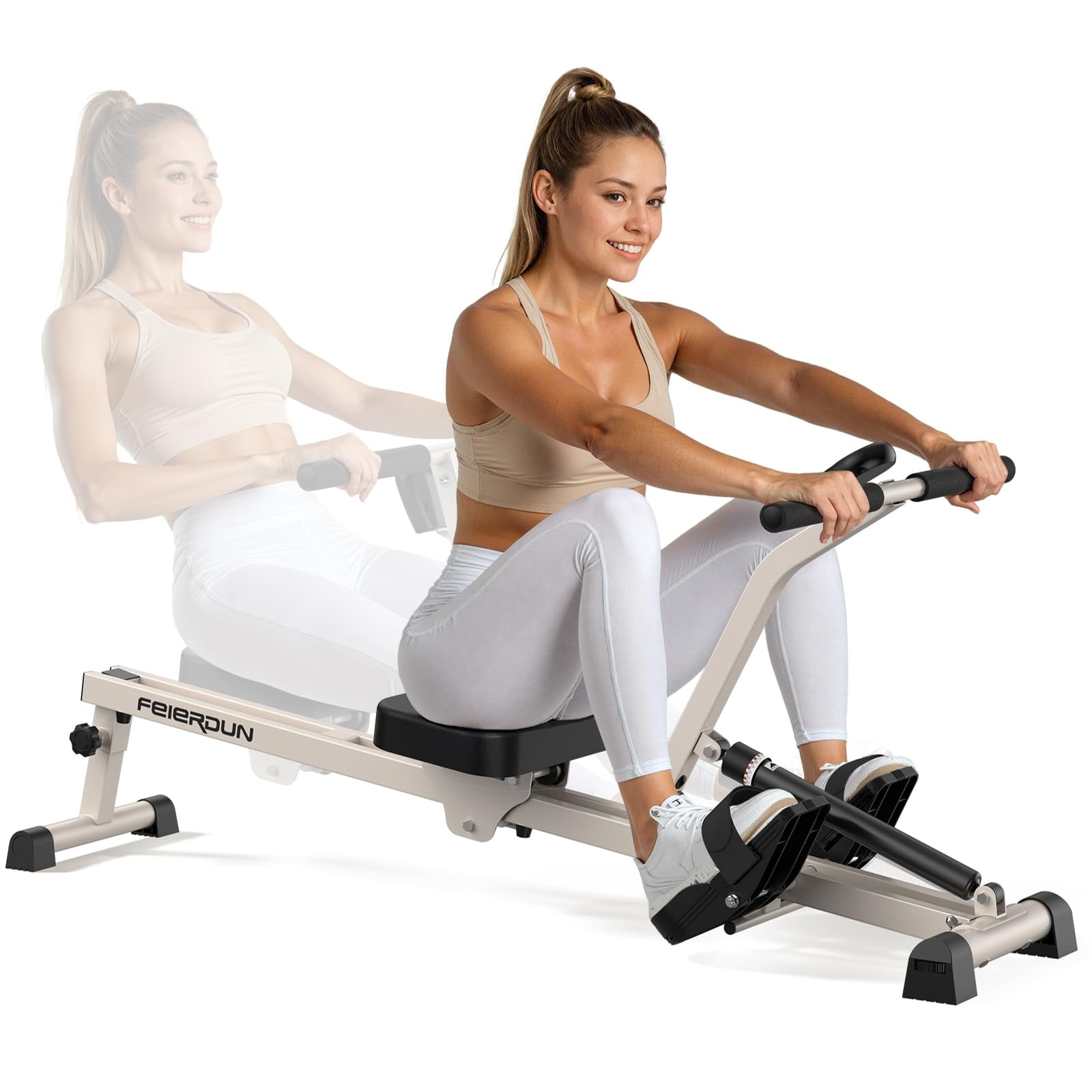 Adjustable Rower Machine for Home Gym 300LBS Weight Limit 12 Hydraulic ...