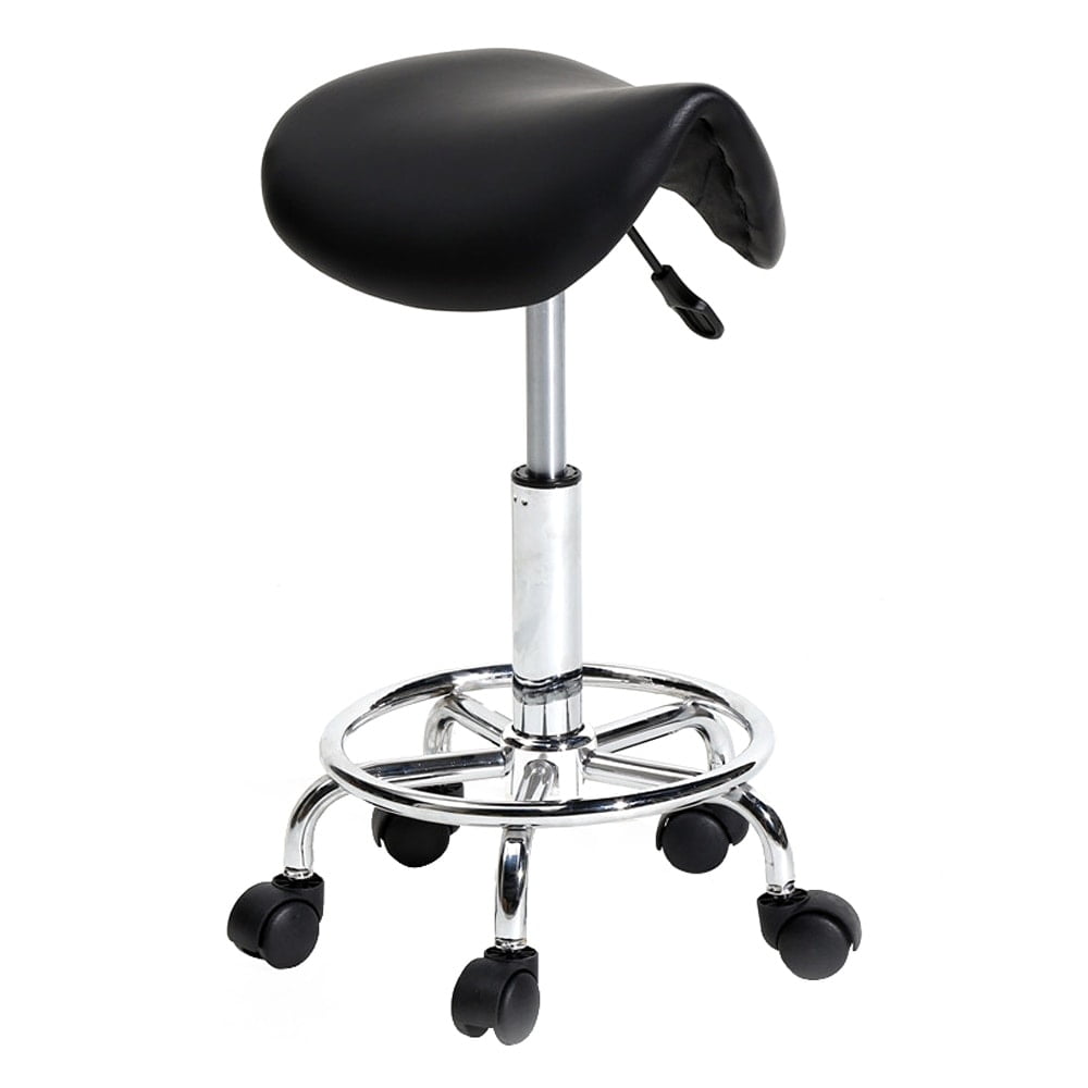 Adjustable Saddle Stool Ha Ha Feet Rotation Bar Stool with Wheels ...