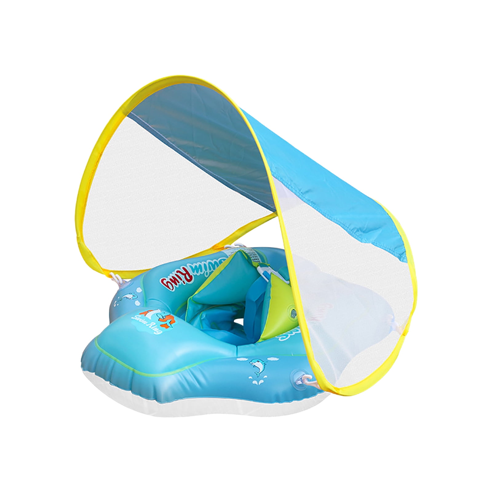 Adjustable Baby Inflatable Seat & Swimming Float，UPF50+ Foldable Sun ...