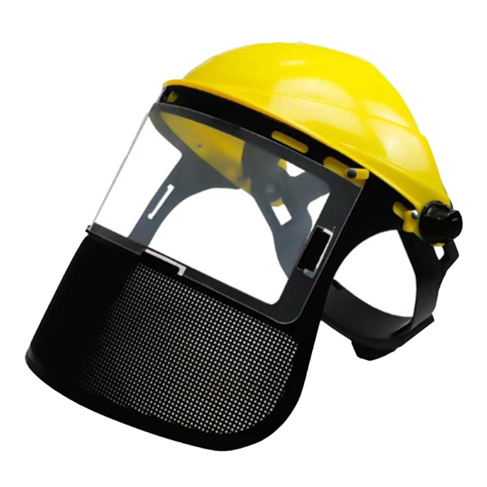 Adjustable Safety Helmet with Visor and Full Face Mesh Protective Mask ...