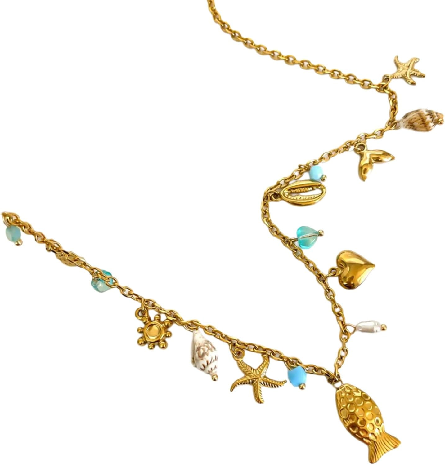 Adjustable Sea Theme Necklace With Shell Sea star Fish Pendant For ...