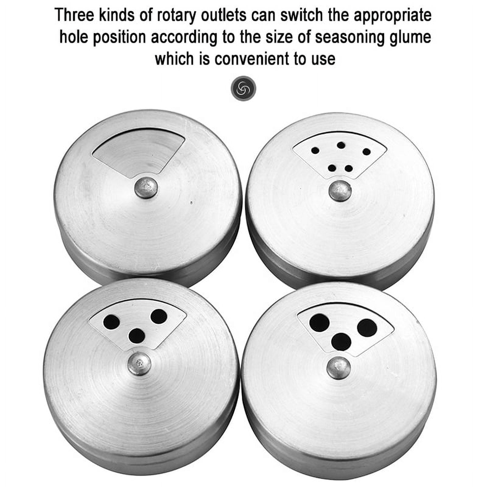 Adjustable Seasoning Shaker Glass Spice Jars 100ml Stainless Steel Lid ...