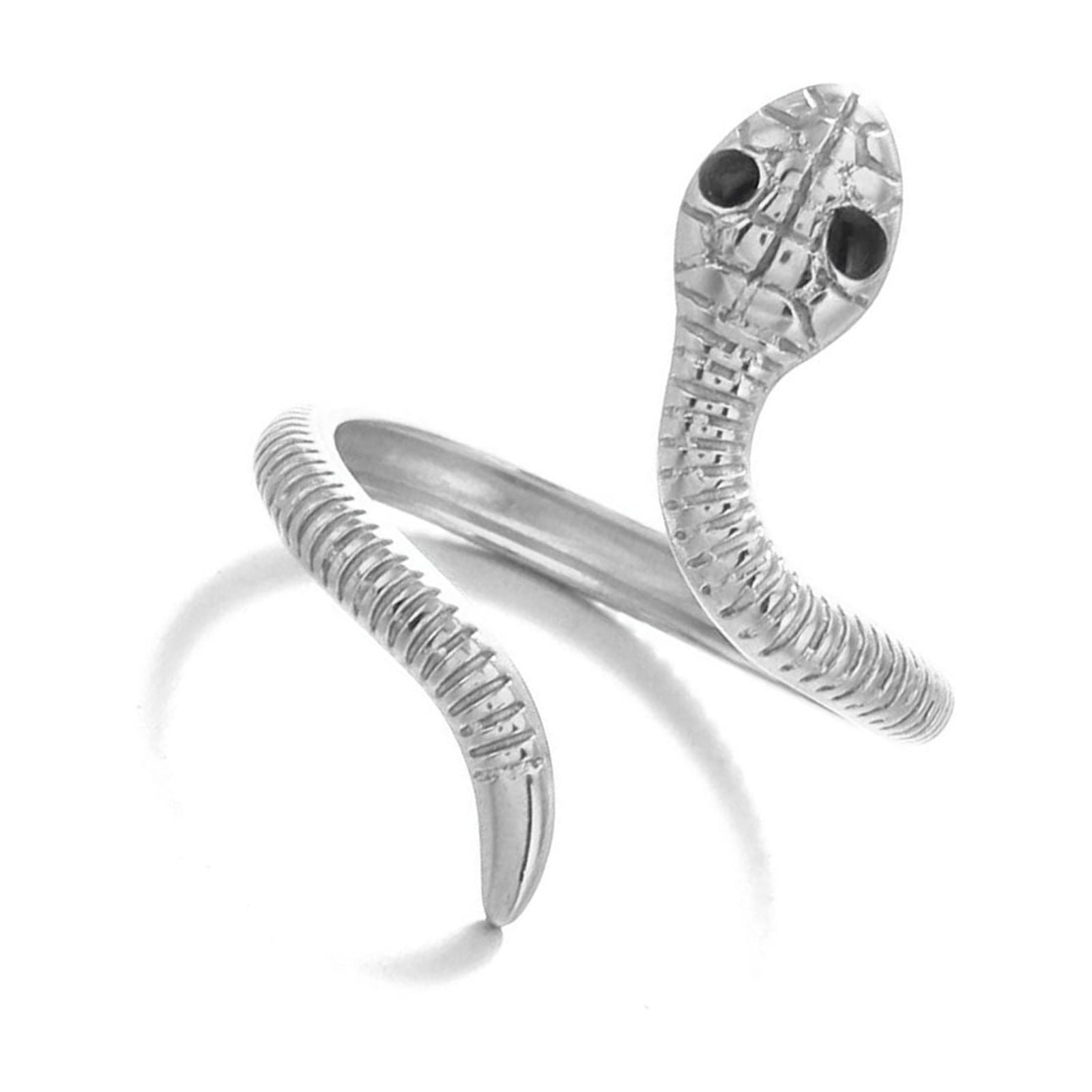 Adjustable Serpent Rings Stainless Steel Jewelry For Women Retro Ethnic ...