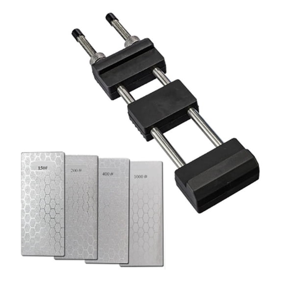 Adjustable Sharpener Stone Holder with 4pc Sharpening Stone ,No-Slip ...