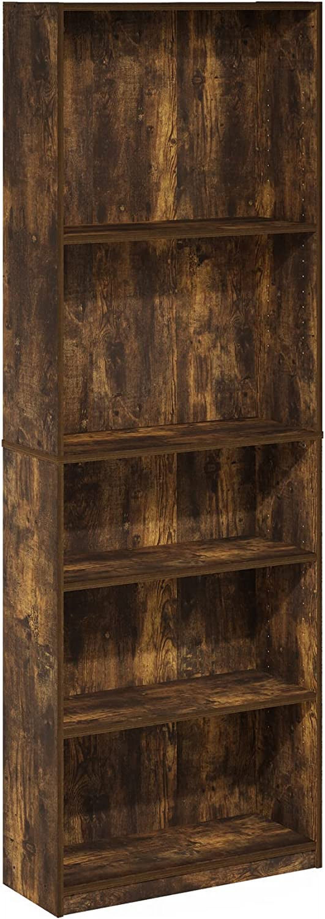 Adjustable Shelf Bookcase, 5-Tier, Amber Pine - Walmart.com