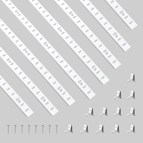 Adjustable Shelf Bracket 40 Inch 8 Pack Shelf White Pilaster Strips ...