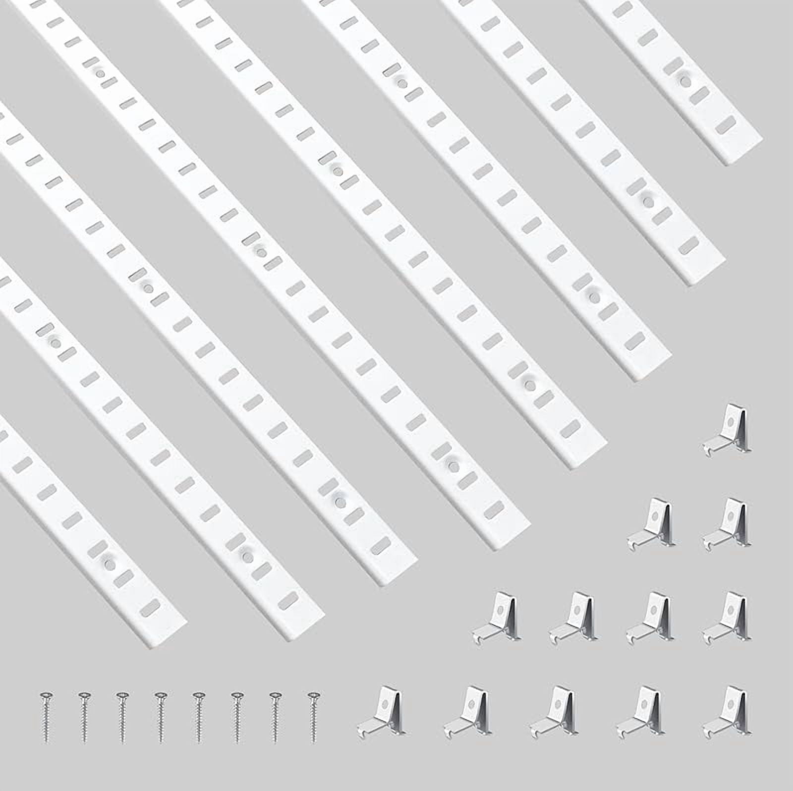 Adjustable Shelf Bracket 40 Inch 8 Pack Silver Shelf Pilaster Strips ...