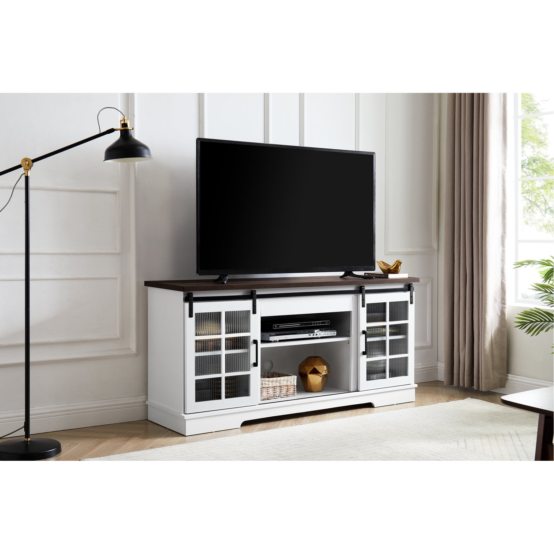Adjustable Shelf TV Cabinet+Cable Management Cutouts"-"Entertainment ...