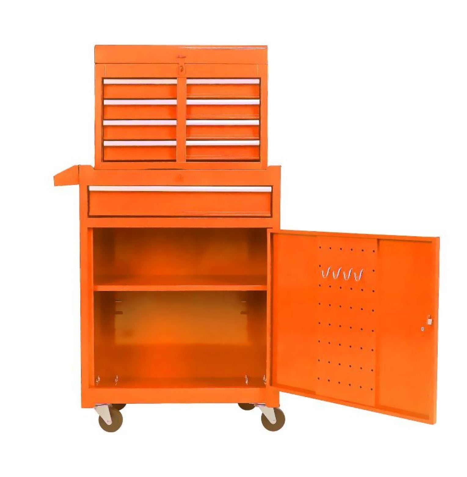 Adjustable Shelf Tool Cabinets W/ Drawer Tool Chest Orange - Walmart.com