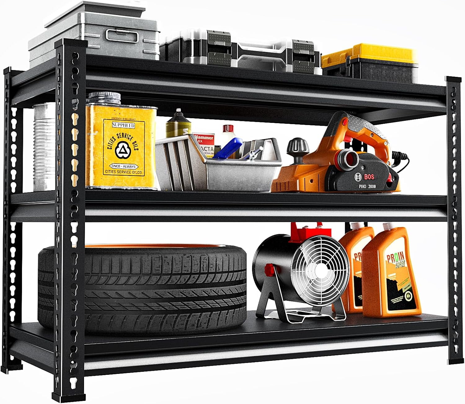 Adjustable Shelving Units and Storage, 48”W Garage Shelving Heavy Duty ...