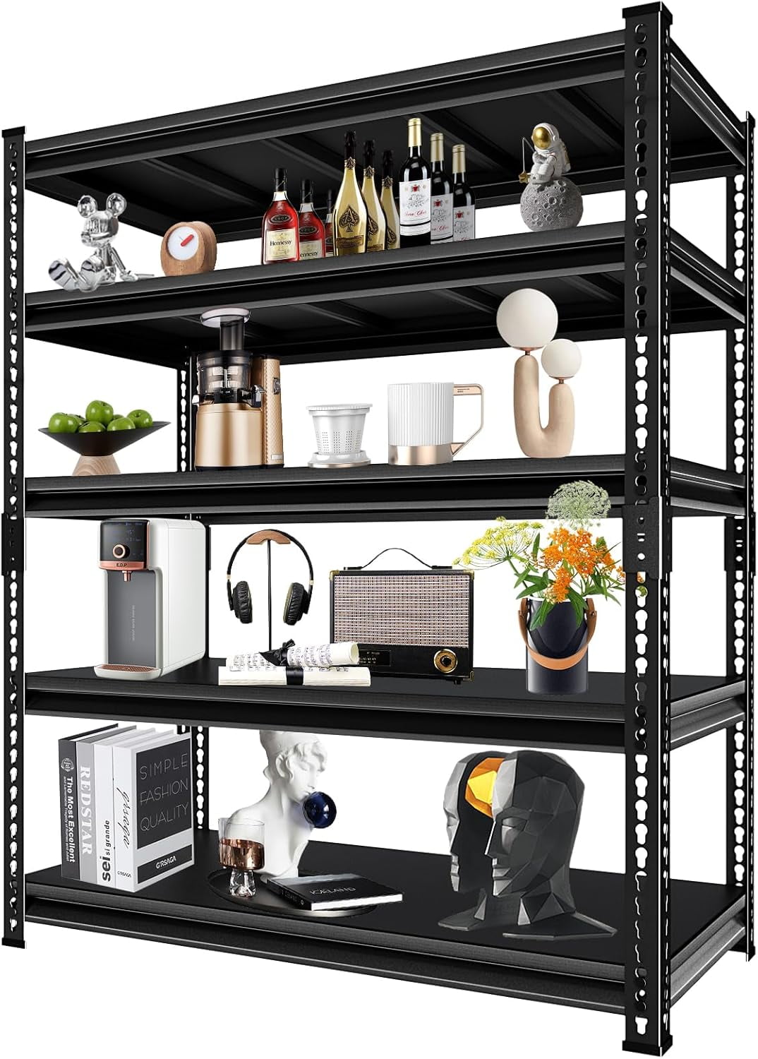 Adjustable Shelving Units and Storage, 48”W Garage Shelving Heavy Duty ...