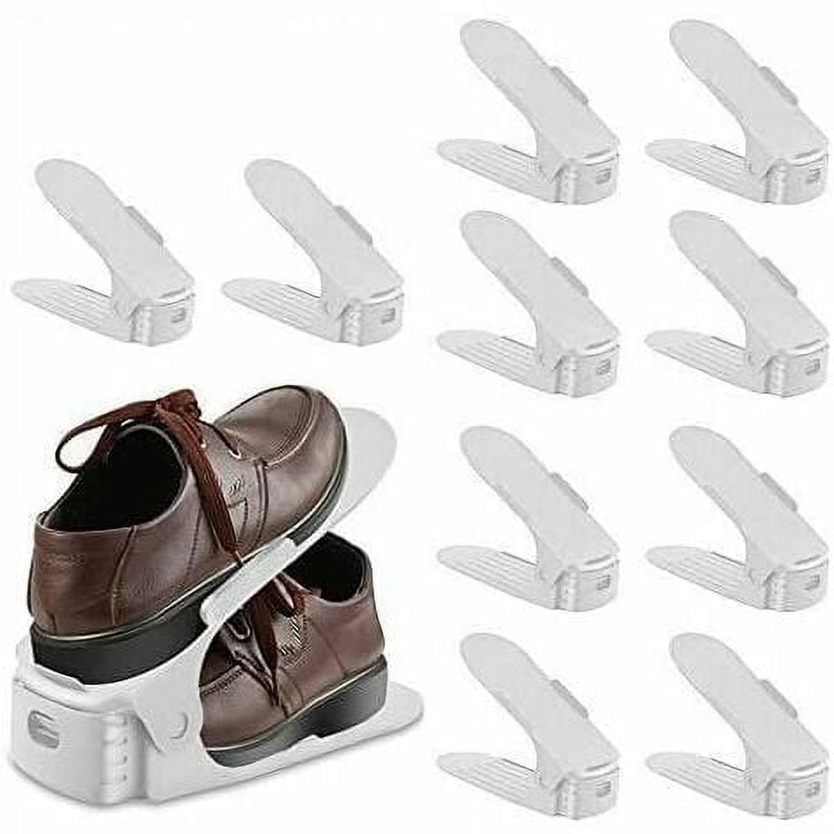 Adjustable Shoe Racks, Pack of 10 Space Saving Plastic Shoe Organizers ...
