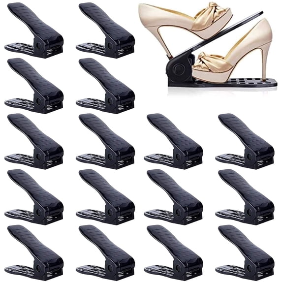 Adjustable Shoe Slots Organizer, Double Deck Shoe Stacker Storage Rack ...