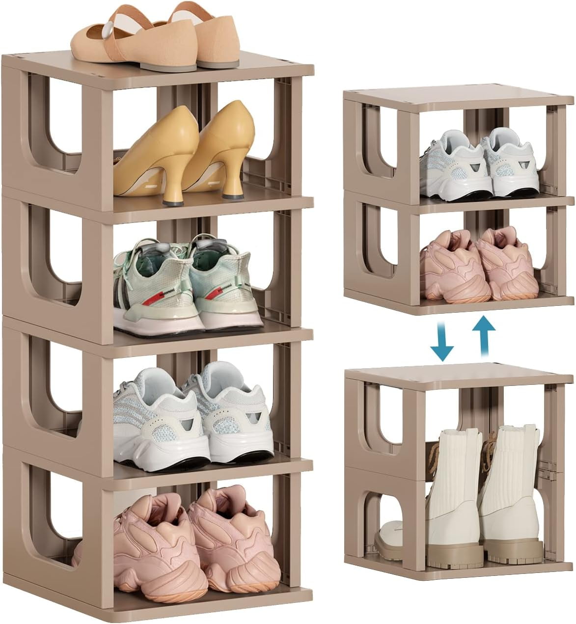 Adjustable Shoe Storage, Sturdy Structure Plastic Organizer for Living ...