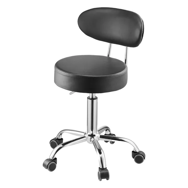 Adjustable Shop Stool with Backrest and Wheels 300 lbs Load Capacity ...