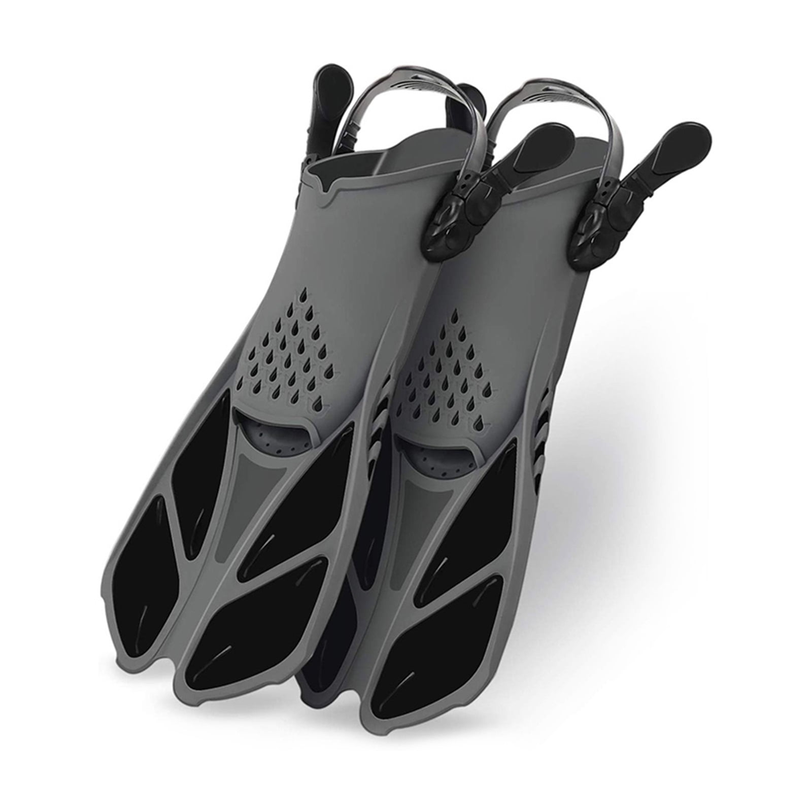 Adjustable Short Adult Snorkel Foot Swimming Flippers Fins Beginner ...