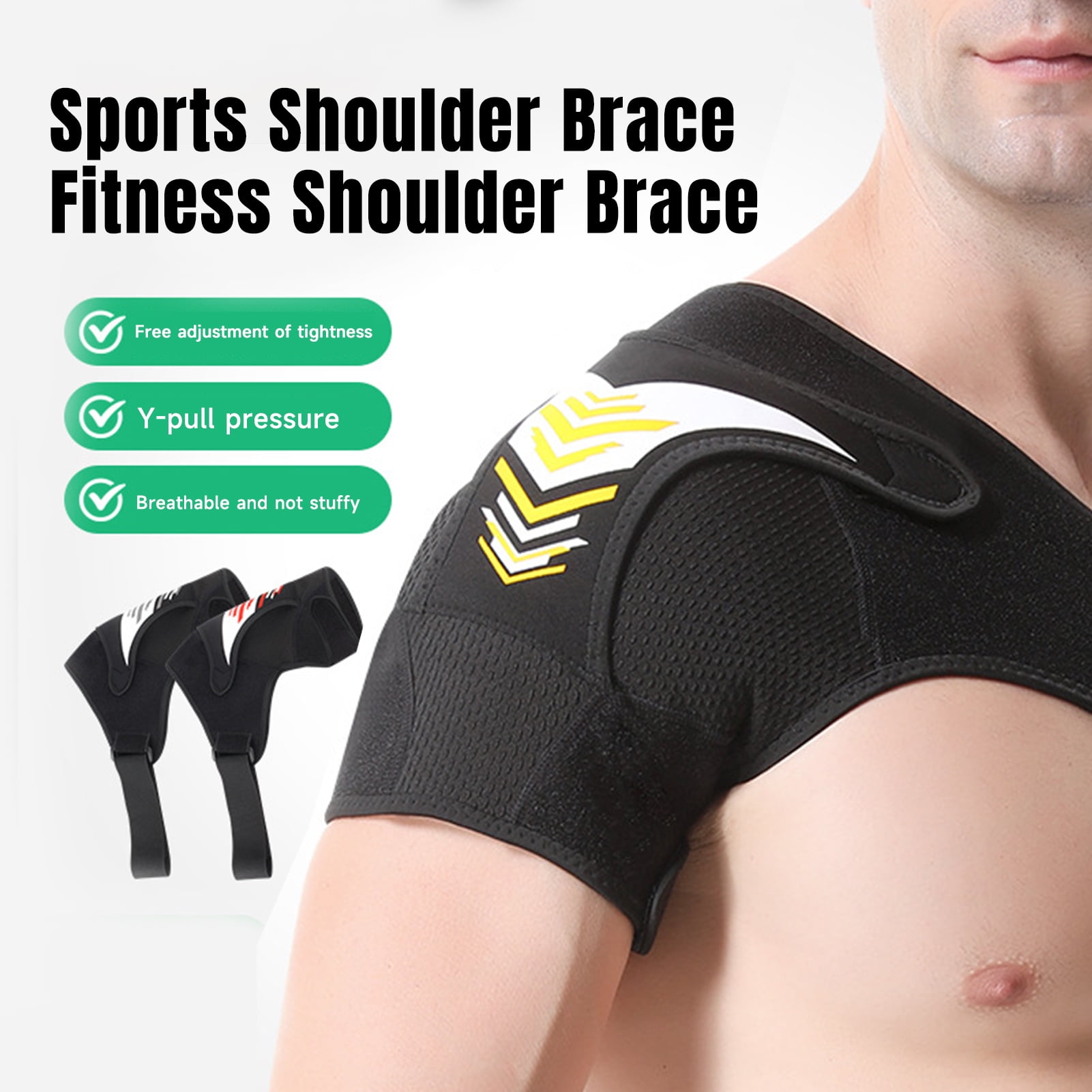 Adjustable Shoulder Brace Men Women Torn Rotator Cuff Pain Relief Compression Sleeve Wrap ...