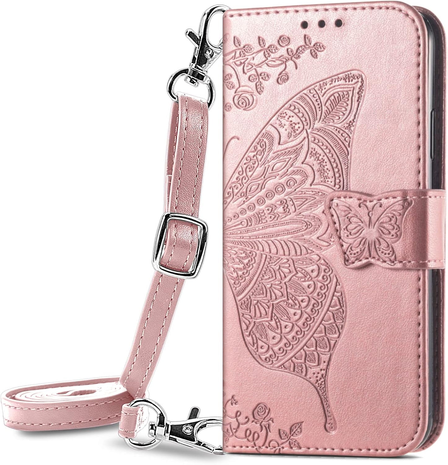 Adjustable Shoulder Strap Wallet Phone Case for Honor Magic4 Pro 5G, PU ...