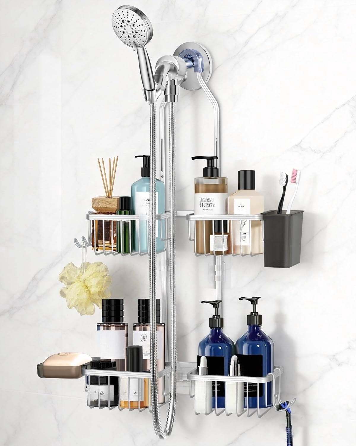 Adjustable Shower Caddy Hanging for Handheld Showerheads - Never Rust ...