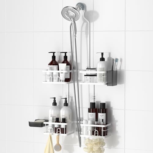 Adjustable Shower Caddy Hanging Rustproof Shower Caddy for Handheld ...